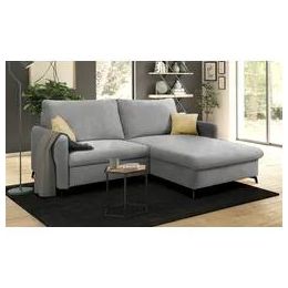 Ecksofa Inosign "Leilani" Sofas Gr. B/H/T: 228 cm x 95 cm x 176 cm, Struktur, Recamiere beidseitig montierbar, grau (hellgrau) Recamiere beidseitig montierbar, mit Bettfunktion und Bettkasten