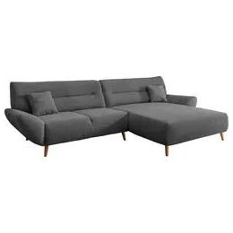 Ecksofa Inosign "Drago L-Form", grau (anthrazit), B:290cm H:81cm T:166cm, 100% Polyester, Sofas, frei im Raum stellbar, inkl. 2 Zierkissen