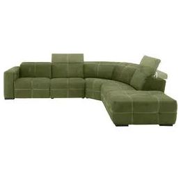 Ecksofa Egoitaliano "Sauvanne", grün (kiwi), B:300cm H:100cm T:274cm, Sofas, wahlweise mit elektrischer Relaxfunktion, Kopfteilverstellung