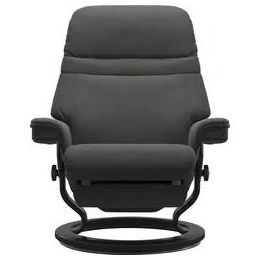 Relaxsessel stressless "Sunrise" Sessel Gr. Leder PALOMA, PowerTM Leg & Back-mit Akku-Classic Base Schwarz, Relaxfunktion-Drehfunktion-Integrierte Fußstütze-PlusTMSystem, B/H/T: 79cm x 103cm x 78cm, grau (rock paloma) elektrisch verstellbar, optional 2-motorisch, Größe M & L