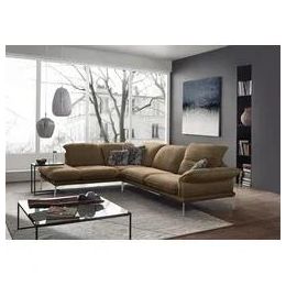 Ecksofa W.Schillig "sherry, Designsofa mit tollem Sitzkomfort, elegant und zeitlos, L-Form", braun (fango z69), B:302cm H:81cm T:230cm, Longlife Xtra-Leder Z69: Das feinnarbige, gedeckte Softleder Z69 besticht durch seine außergewöhnliche Weichheit im trendigen u00bbVintage-Looku00ab, Hautstärke 0, 9 - 1, 1 mm, Schlingenpolgewebe W82 (74% Polyacryl, 26% Polyester), Chenillegewebe V34 (52% Polyeste