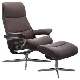 Relaxsessel stressless "View" Sessel Gr. Material Bezug, Material Gestell, Ausführung / Funktion, Maße, rot (bordeaux) mit Cross Base, Größe S, M & L, Holzakzent Schwarz