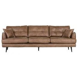 3-Sitzer GUTMANN FACTORY Sofas Gr. T: 92 cm, Lederoptik, braun (cognac)