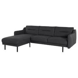 Ecksofa Andas "Nordfyn L-Form" Sofas Gr. B/H/T: 239cm x 81cm x 166cm, NaturLEDER, Recamiere links, schwarz edles Design in 3 Bezugsqualitäten, by Morten Georgsen