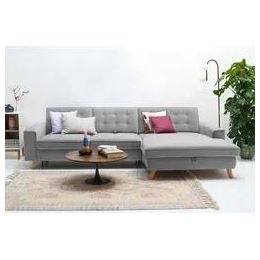 Ecksofa Tom Tailor HOME "Nordic Shift Chic" Sofas Gr. B/H/T: 308cm x 86cm x 180cm, Samtstoff TSV, Recamiere rechts, ohne Bettfunktion und Bettkasten, grau (stone tsv 29) wahlweise mit Bettfunktion und Bettkasten