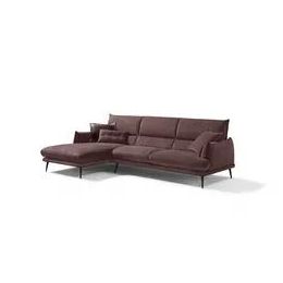 Ecksofa Egoitaliano "FUNNY, hochwertiges und aktuelles Design, bequeme Rückenlehne" Sofas Gr. B/H/T: 265cm x 90cm x 225cm, Microfaser, Recamiere links, braun hochwertiger Sitzkomfort, L-Form