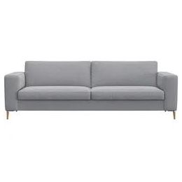 3-Sitzer FLEXLUX "Fiore, super Sitzkomfort durch Kaltschaum im Sitz" Sofas Gr. B/H/T: 229cm x 85cm x 92cm, Chenille, grau (sophisto gre) breite Armlehnen, Füße Alu+ Eiche