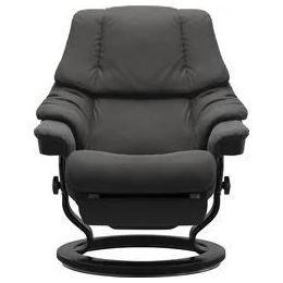 Relaxsessel stressless "Reno" Sessel Gr. Leder PALOMA, PowerTM Leg & Back-Classic Base Schwarz-M, B/H/T: 79cm x 98cm x 78cm, grau (rock paloma) elektrisch verstellbar, optional 2-motorisch, Größe M & L