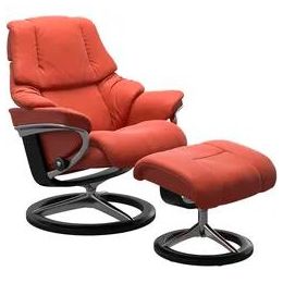 Relaxsessel stressless "Reno" Sessel Gr. Material Bezug, Material Gestell, Ausführung / Funktion, Maße B/H/T, braun (henna) mit Signature Base, Größe S, M & L, Gestell Schwarz