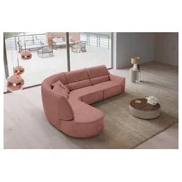 Ecksofa Egoitaliano "Puffy" Sofas Gr. B/H/T: 330cm x 88cm x 205cm, Luxus-Microfaser BLUSH, Ottomane links, Mit Relaxfunktion, braun (cedar wood) mit Ottomane, wahlweise und ohne elektrischer Relaxfunktion