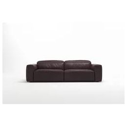 2,5-Sitzer Egoitaliano "Beverly, Designsofa mit erstklassigem Sitzkomfort und tollen Details" Sofas Gr. B/H/T: 242 cm x 95 cm x 109 cm, Leder CAREZZA, braun (dunkelbraun) Breite 242 cm, verstellbare Kopfteile