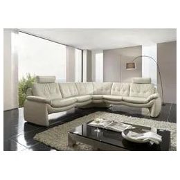 Ecksofa Places of Style "Luna L-Form" Sofas Gr. B/H/T: 288cm x 80cm x 268cm, NaturLEDER LongLife100, langer Schenkel links, beige (creme) in einzigartiger Optik