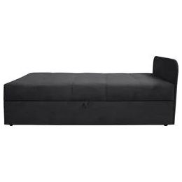 Schlafsofa Alina "Marla" Sofas Gr. B/H/T: 205cm x 73cm x 91cm, Struktur fein XBO, Armlehne rechts, schwarz (schwarz xbo 10) inkl. Stauraum, Armlehne wahlweise links ode rechts