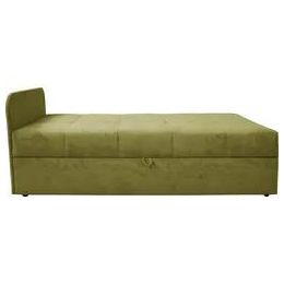 Schlafsofa Alina "Marla" Sofas Gr. B/H/T: 205cm x 73cm x 91cm, Struktur fein XBO, Armlehne links, grün (olivgrün xbo 13) inkl. Stauraum, Armlehne wahlweise links ode rechts