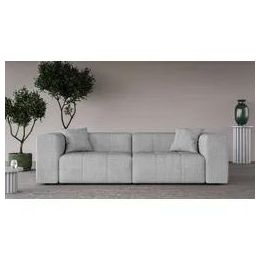 3-Sitzer Home Affaire "ERIZ Big Sofa, XXL, auch in Bouclé" Sofas Gr. B/H/T: 278 cm x 70 cm x 104 cm, Bouclé, grau (hellgrau) moderne Steppung, incl. 2 Zierkissen, BTH: 27810470 cm