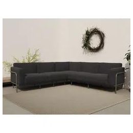 Ecksofa Andas "Askild" Sofas Gr. B/H/T: 247cm x 73cm x 247cm, Struktur, schwarz Outdoor Gartensofa, wetterfeste Materialien, Breite 247 cm