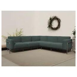 Ecksofa Andas "Askild" Sofas Gr. B/H/T: 247cm x 73cm x 247cm, Struktur, grün (deep forest) Outdoor Gartensofa, wetterfeste Materialien, Breite 247 cm