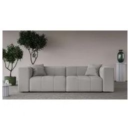 3-Sitzer Home Affaire "ERIZ Big Sofa, XXL, auch in Bouclé" Sofas Gr. B/H/T: 278 cm x 70 cm x 104 cm, Chenille, silberfarben (silber) moderne Steppung, incl. 2 Zierkissen, BTH: 27810470 cm