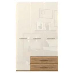 Kleiderschrank Home Affaire "Gala", beige (beige, pacific walnut), B:137cm H:224cm T:56cm, Spanplatte, MDF, Schränke, UV lackiert, kratzfest, hochglänzend, Soft-Close Funktion