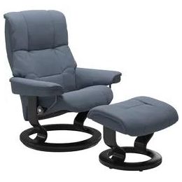 Relaxsessel stressless "Mayfair" Sessel Gr. Leder PALOMA, Classic Base Schwarz, Relaxfunktion-Drehfunktion-PlusTMSystem-Gleitsystem, B/H/T: 79 cm x 101 cm x 73 cm, blau (sparrow blue paloma) mit Classic Base, Größe S, M & L, Gestell Schwarz