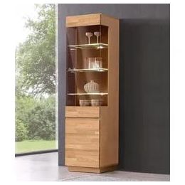 Vitrine Home Affaire Schränke braun (eiche teilmassiv) Höhe 184 cm, Türen aus Massivholz, mit Glaseinsatz