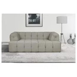 2-Sitzer Inosign "APERIRE B/T/H: 180/100/77 cm" Sofas Gr. B/H/T: 180cm x 77cm x 100cm, Struktur weich, grau (taupe) aufwändige, moderne Steppung mit tiefem Einzug, auch hinten