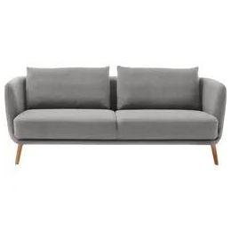 Schöner Wohnen 3-Sitzer SCHÖNER WOHNEN-KOLLEKTION "Pearl - 5 Jahre Hersteller-Garantie, auch in Bouclé" Sofas Gr. B/H/T: 210 cm x 71 cm x 91 cm, Flachgewebe, grau Maße (BHT): 2107191 cm, Füße Massivholz