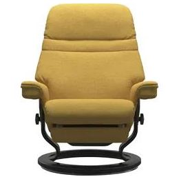 Relaxsessel stressless "Sunrise" Sessel Gr. ROHLEDER Stoff Q2 FARON, PowerTM Leg & Back-mit Akku-Classic Base Schwarz, Relaxfunktion-Drehfunktion-Integrierte Fußstütze-PlusTMSystem, B/H/T: 79cm x 103cm x 78cm, gelb (yellow q2 faron) elektrisch verstellbar, optional 2-motorisch, Größe M & L