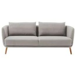 Schöner Wohnen 3-Sitzer SCHÖNER WOHNEN-KOLLEKTION "Pearl - 5 Jahre Hersteller-Garantie, auch in Bouclé" Sofas Gr. B/H/T: 210cm x 71cm x 91cm, Boucle, silberfarben (silber) Maße (BHT): 2107191 cm, Füße Massivholz