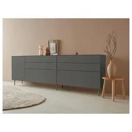 Sideboard LeGer Home by Lena Gercke "Essentials" Sideboards Gr. B/H/T: 279cm x 90cm x 42cm, 6 St., grau (anthrazit) Breite: 279cm, MDF lackiert, Push-to-open-Funktion