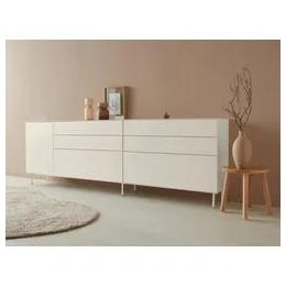 Sideboard LeGer Home by Lena Gercke "Essentials" Sideboards Gr. B/H/T: 279cm x 90cm x 42cm, 6 St., grau (warmgrau) Breite: 279cm, MDF lackiert, Push-to-open-Funktion