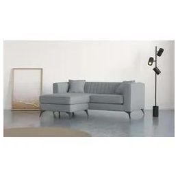 Ecksofa Places of Style "MATTHEW B/T/H: 201/162/74 cm, ideal für kleine Räume", grau (hellgrau), B:201cm H:74cm T:162cm, 100% Polyester, Sofas, L-Form, feine Steppung im Rücken, incl. Zierkissen