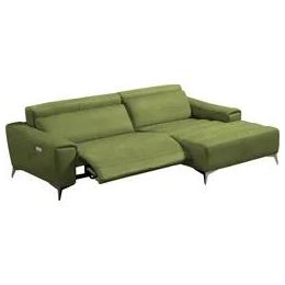 Ecksofa Egoitaliano "Suzette, Designsofa mit hohem Sitzkomfort" Sofas Gr. B/H/T: 266cm x 95cm x 163cm, Luxus-Microfaser BLUSH, Recamiere rechts, mit Relaxfunktion, grün (kiwi) mit Recamiere, inkl. 1 elektronischen Relaxfunktion, L-Form