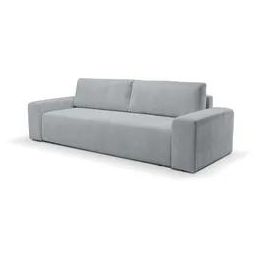 Schlafsofa WERK2 "Hugo" Sofas Gr. B/H/T: 257cm x 85cm x 102cm, Cord, Schlaffunktion und Bettkasten, grau Design 2-Sitzer Sofa in Cord mit Schlaffunktion & Bettkasten