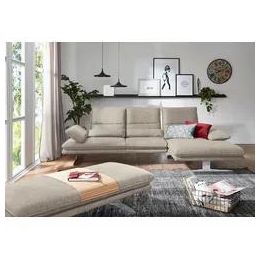 Ecksofa W.Schillig "broadway, Designsofa mit tollem Sitzkomfort, L-Form", braun (sesame s22), B:291cm H:94cm T:164cm, Flachgewebe S22 (100% Polyester), Sofas, Sitztiefenverstellung, Kopfteil- & Seitenteilverstellung, Breite 291cm