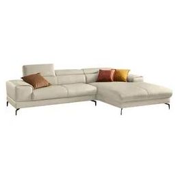 Ecksofa W.Schillig "piedroo" Sofas Gr. B/H/T: 303cm x 70cm x 193cm, Longlife Xtra-Leder Z59, Longchair rechts, mit Kopfteilverstellung-ohne Sitztiefenverstellung, grau (eisgrau z59) Ecksofa Kopfteilverstellung, wahlweise mit Sitztiefenverstellung, Breite 303cm