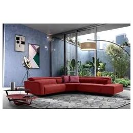 Ecksofa Egoitaliano Sofas Gr. B/H/T: 314cm x 96cm x 284cm, Luxus-Microfaser in Lederoptik, Recamiere rechts-Relaxelement links, mit Relaxfunktion, rot (marsala) mit Relaxfunktion und verstellbaren Kopfteilelementen