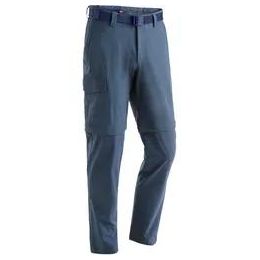 Funktionshose Maier Sports "Torid slim zip" Gr. 28, Kurzgrößen, blau (jeansblau) Herren Hosen Wanderhose, zipp-off Outdoor-Hose, 4 Taschen, Slim Fit