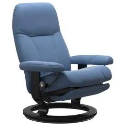 Relaxsessel stressless "Consul" Sessel Gr. Leder BATICK, Relaxfunktion-Drehfunktion-Integrierte Fußstütze-PlusTMSystem, blau (lazuli blue) elektrisch verstellbar, optional 2-motorisch, Größe M & L