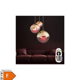 etc-shop RGB LED Hängelampe, 3 Glas Kugeln, 20 - 25 - 30 cm, VARUS