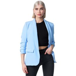 PM SELECTED Damen Kurzblazer Stylischer Sakko Business Blazer Gerafften &Auml;rmeln in Einheitsgr&ouml;&szlig;e PM22