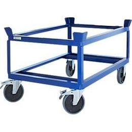 ROLLCART Paletten-Fahrgestell, mit verschweißter erhöhter Ladefläche, Polyamid-Reifen, 1230 x 830 mm