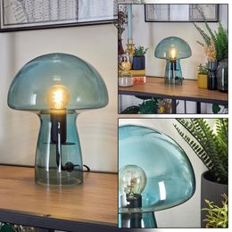 hofstein Pilzlampe Almagre Tischleuchte Glas 18cm Schwarz, 1-flammig