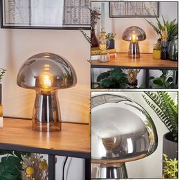 hofstein Pilzlampe Almagre Tischleuchte Glas 18cm Schwarz, 1-flammig