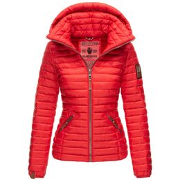 Marikoo Damen Stylische Steppjacke Übergangsjacke mit abnehmbarer Kapuze Löwenbaby