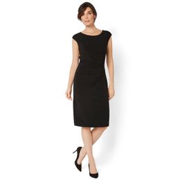 Jerseykleid, Damen, Gr. 50, N-Gr, schwarz, Obermaterial: 95% Polyester, 5% Elasthan, HERMANN LANGE Collection, unifarben, Rundhals, ohne Ärmel, Kleider Partykleid Etuikleid, mit eleganter Raffung