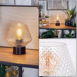 hofstein Paderne Tischleuchte Glas 15cm Schwarz, 1-flammig
