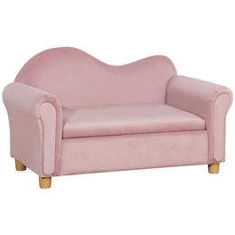 HOMCOM Kindersofa mit Stauraum rosa 84L x 41,5B x 48,5H cm