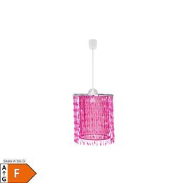 etc-shop RGB LED Hängeleuchte, Kristalle pink 22,5 cm