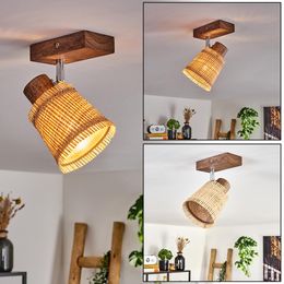 hofstein Lindberg Deckenleuchte Chrom, Dunkelbraun, 1-flammig
